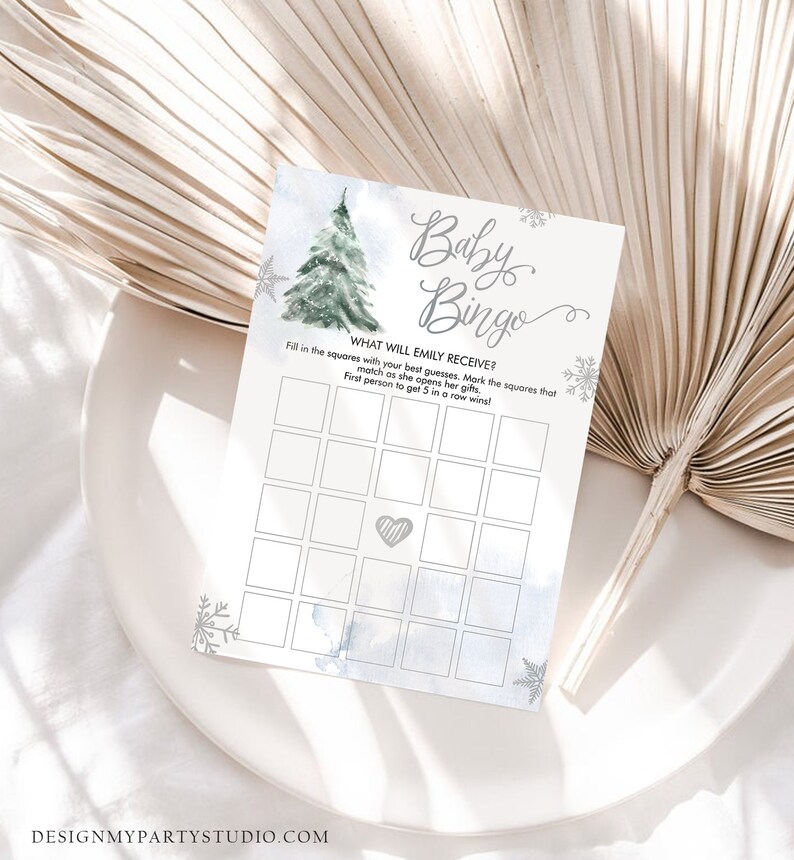Editable Baby Bingo Baby Shower Game Winter Baby Shower Cold Outside ...