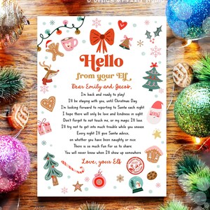 Editable Hello From Your Elf Arrival Letter Return Letter Christmas Elf ...