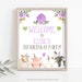 Editable Purple Farm Birthday Welcome Sign Barnyard Birthday - Etsy