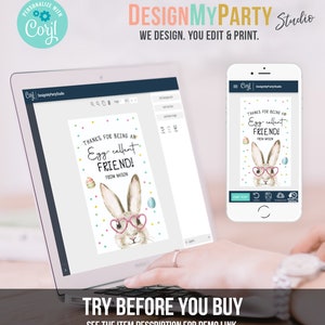 Editable Easter Friend Gift Tags Easter Eggcellent Friend Classroom ...