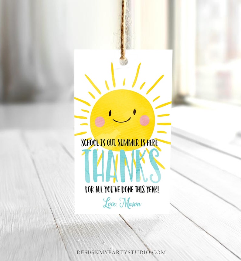Editable Teacher Appreciation Gift Tags Sunshine Thank You Tag - Etsy