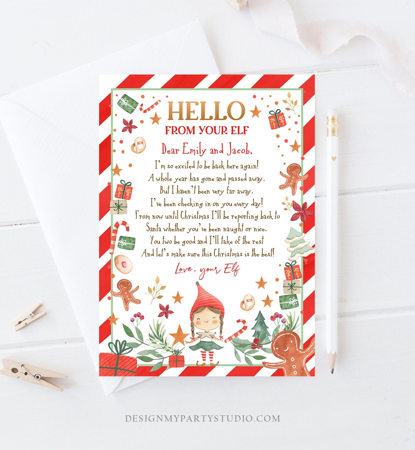Editable Elf Arrival Letter Return Letter Christmas Elf | Etsy