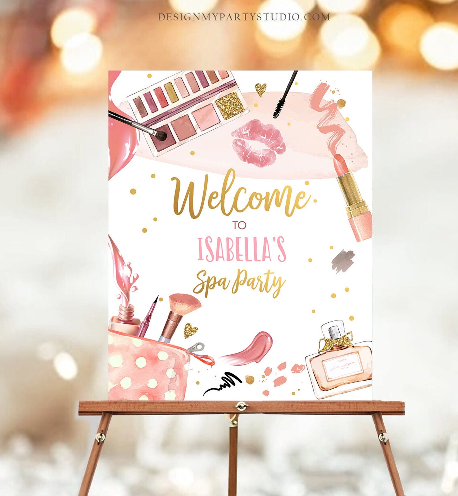 Editable Spa Party Birthday Welcome Sign Glamour Party Spa - Etsy