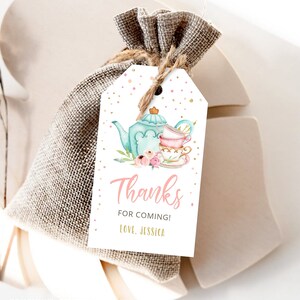 Editable Tea for Two Favor Tags Tea Birthday Thank You Tags Tea-rrific ...