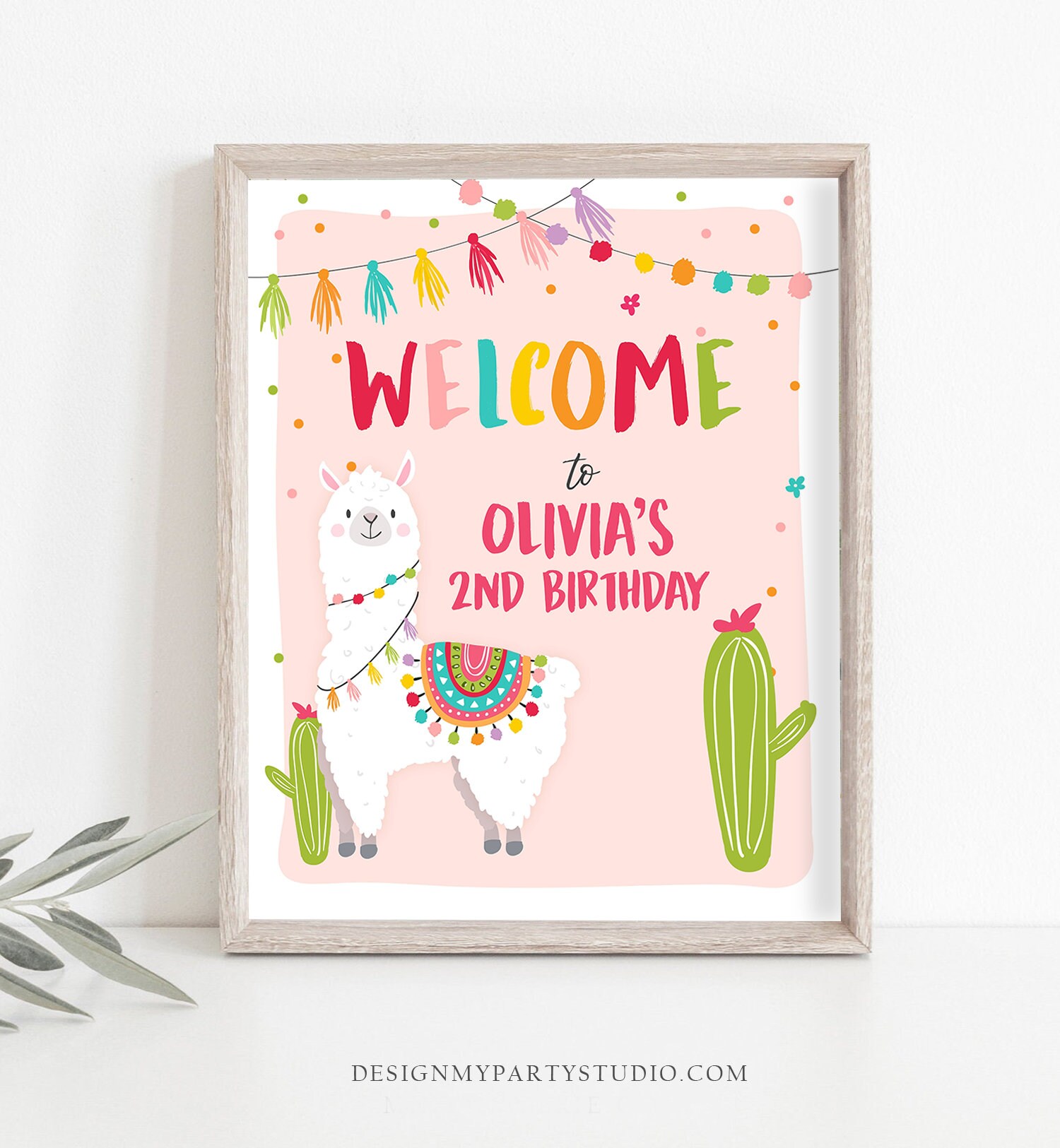 Editable Llama Welcome Sign Birthday Party Whole Llama Alpaca - Etsy