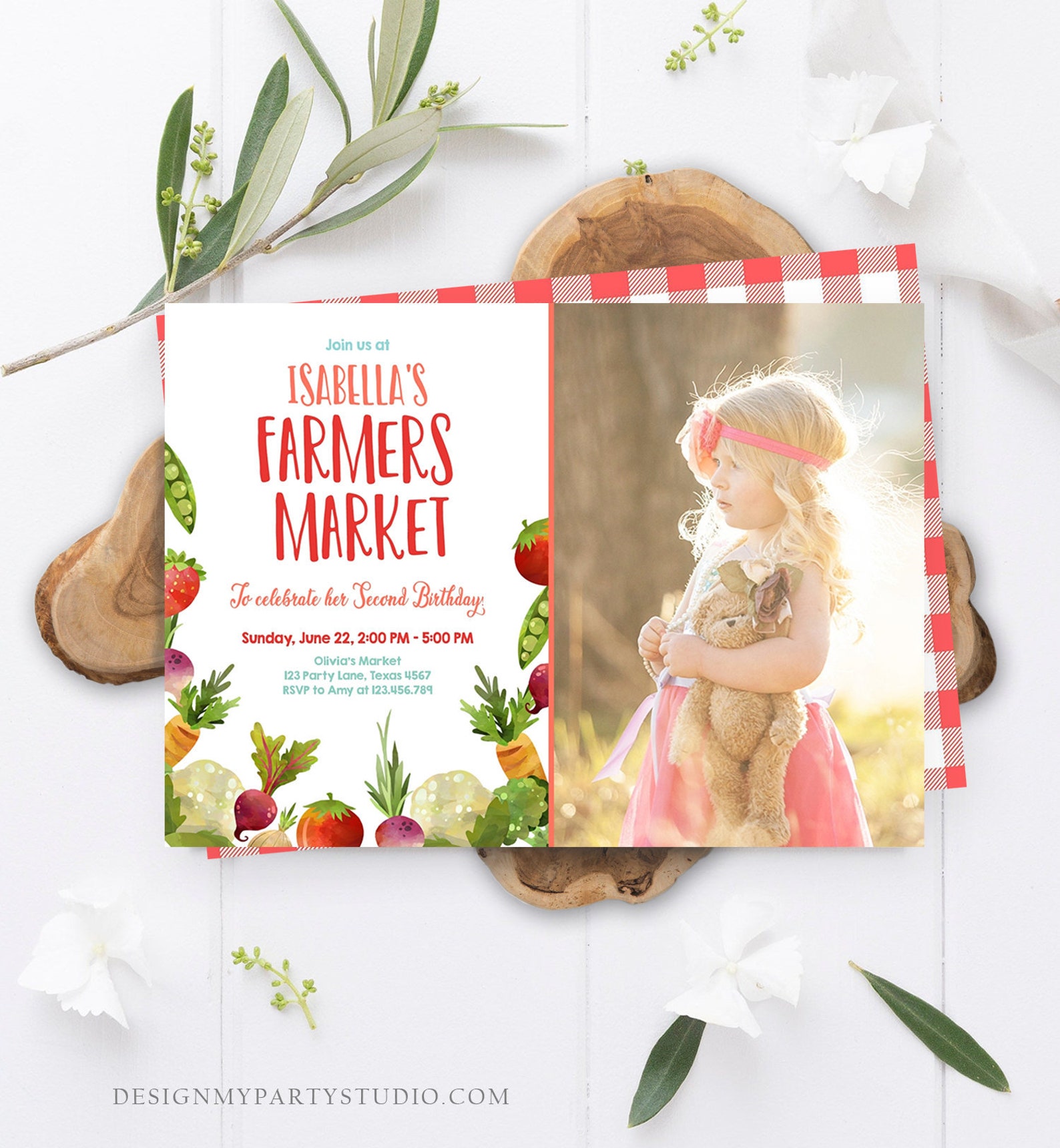 Editable Farmers Market Birthday Invitation Vegetables Locally - Etsy