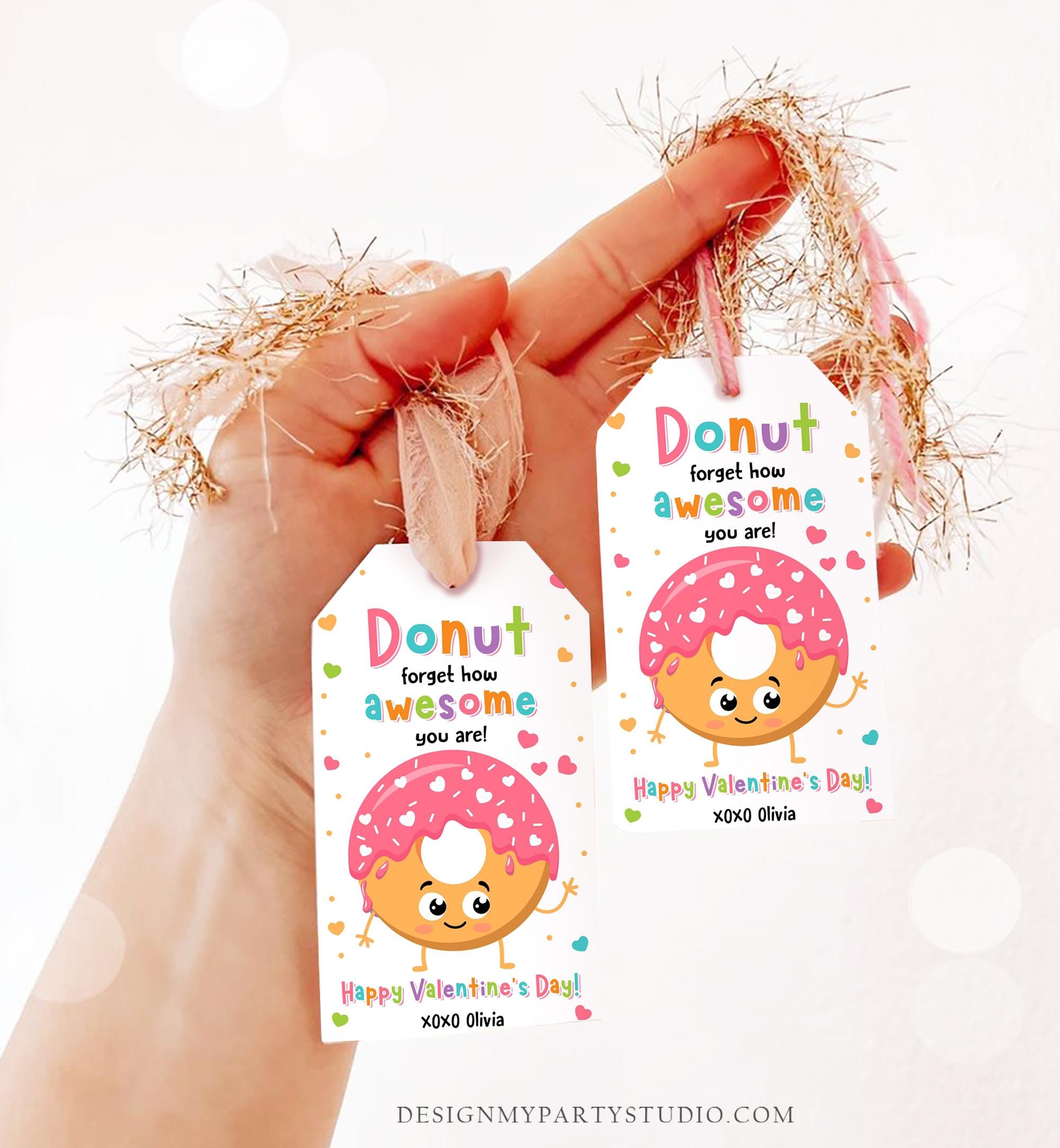 Editable Donut Forget How Awesome You Are Valentines Day Gift Tag ...