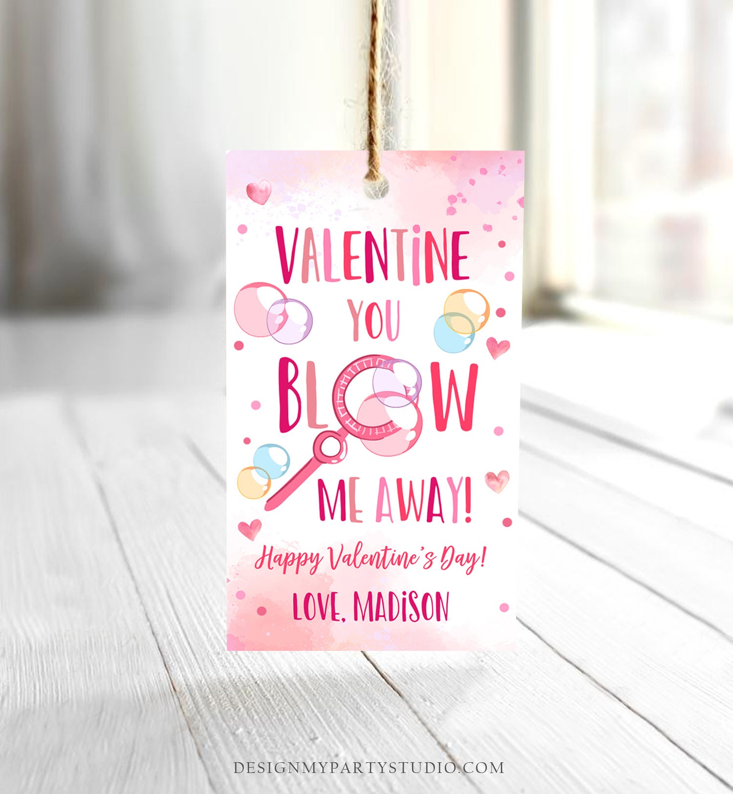 Editable Valentine You Blow Me Away Favor Tag Thank You | Etsy