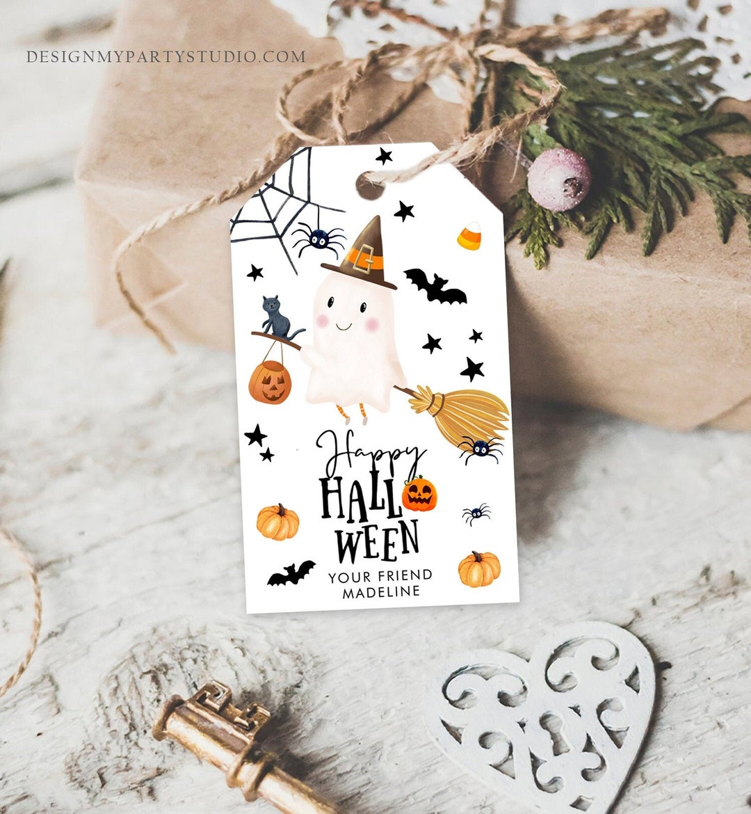 Editable Happy Halloween Gift Tags Trick or Treat Favor Tags - Etsy