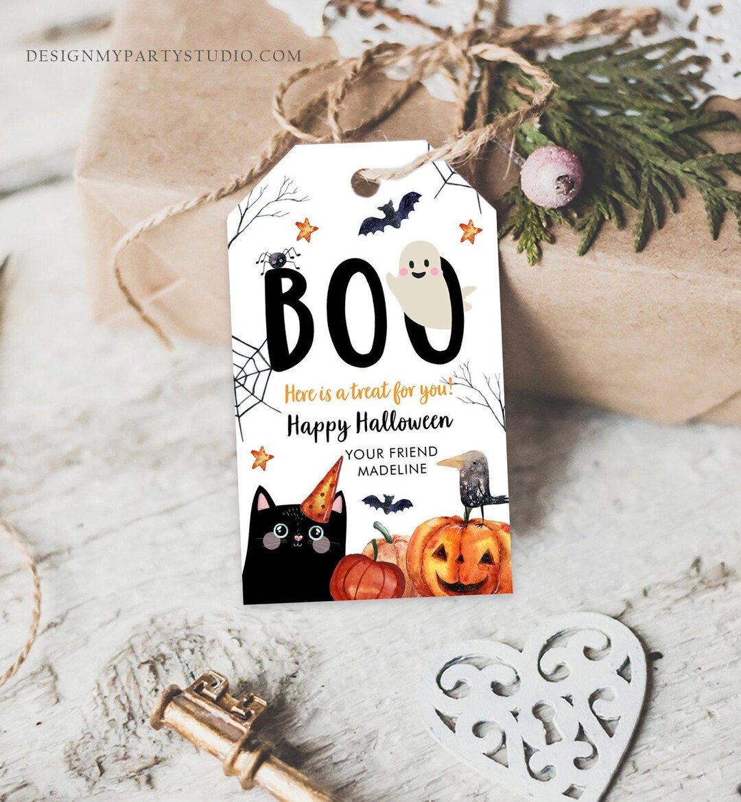 Editable Halloween Favor Tags Boo Gift Tags Costume Party - Etsy