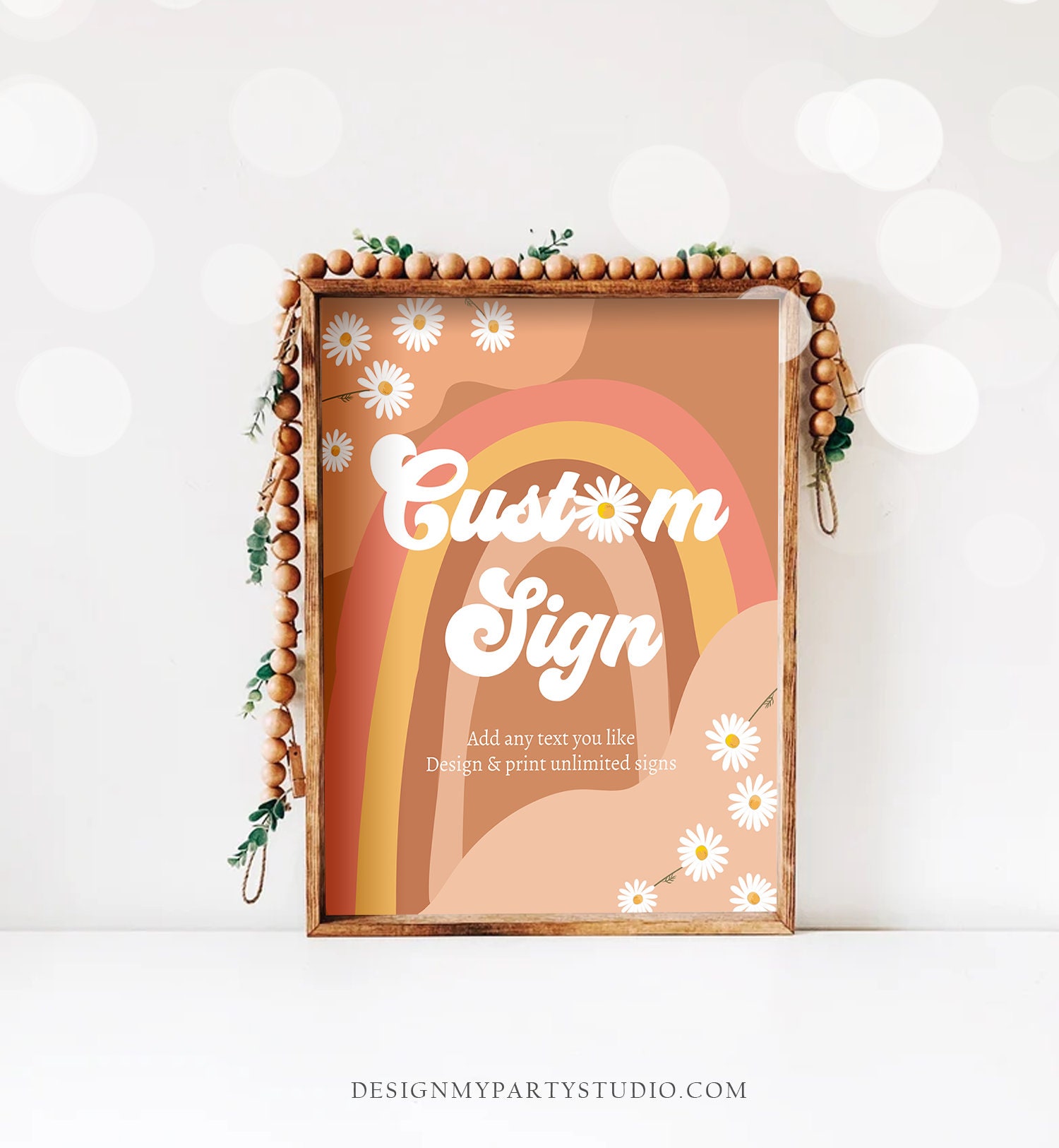 Editable Custom Sign Retro Groovy Birthday Party Groovy Baby - Etsy