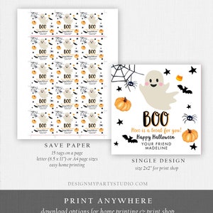 Editable Halloween Favor Tags Boo Gift Tags Costume Party Trick or ...