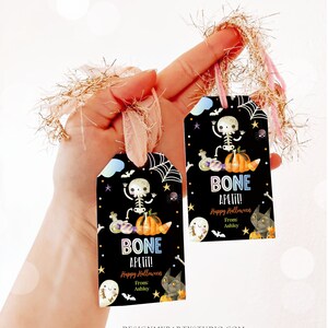 Editable Halloween Gift Tag Skeleton Gift Tags Trick or Treat Halloween ...