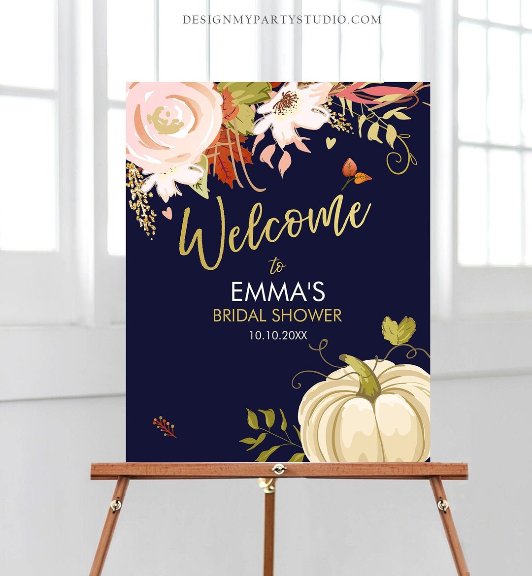 Editable Pumpkin Welcome Sign Fall in Love Autumn Bridal - Etsy