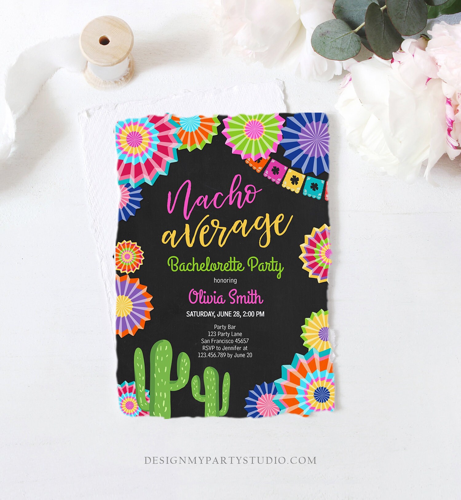 Editable Fiesta Nacho Average Bachelorette Party Invitation - Etsy
