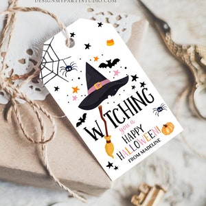 Editable Halloween Favor Tags Witching You a Happy Halloween Trick or ...