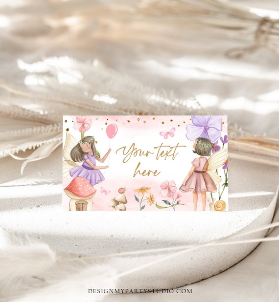 Editable Fairy Garden Food Labels Fairy Birthday Place Card Tent Card ...