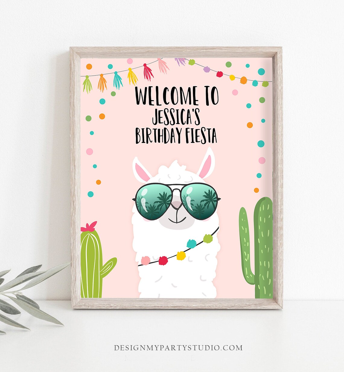 Editable Llama Welcome Sign Sunglasses Birthday Party Whole | Etsy