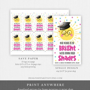 Editable Graduation Favor Tags Teacher Tag Future so Bright We're Gonna ...