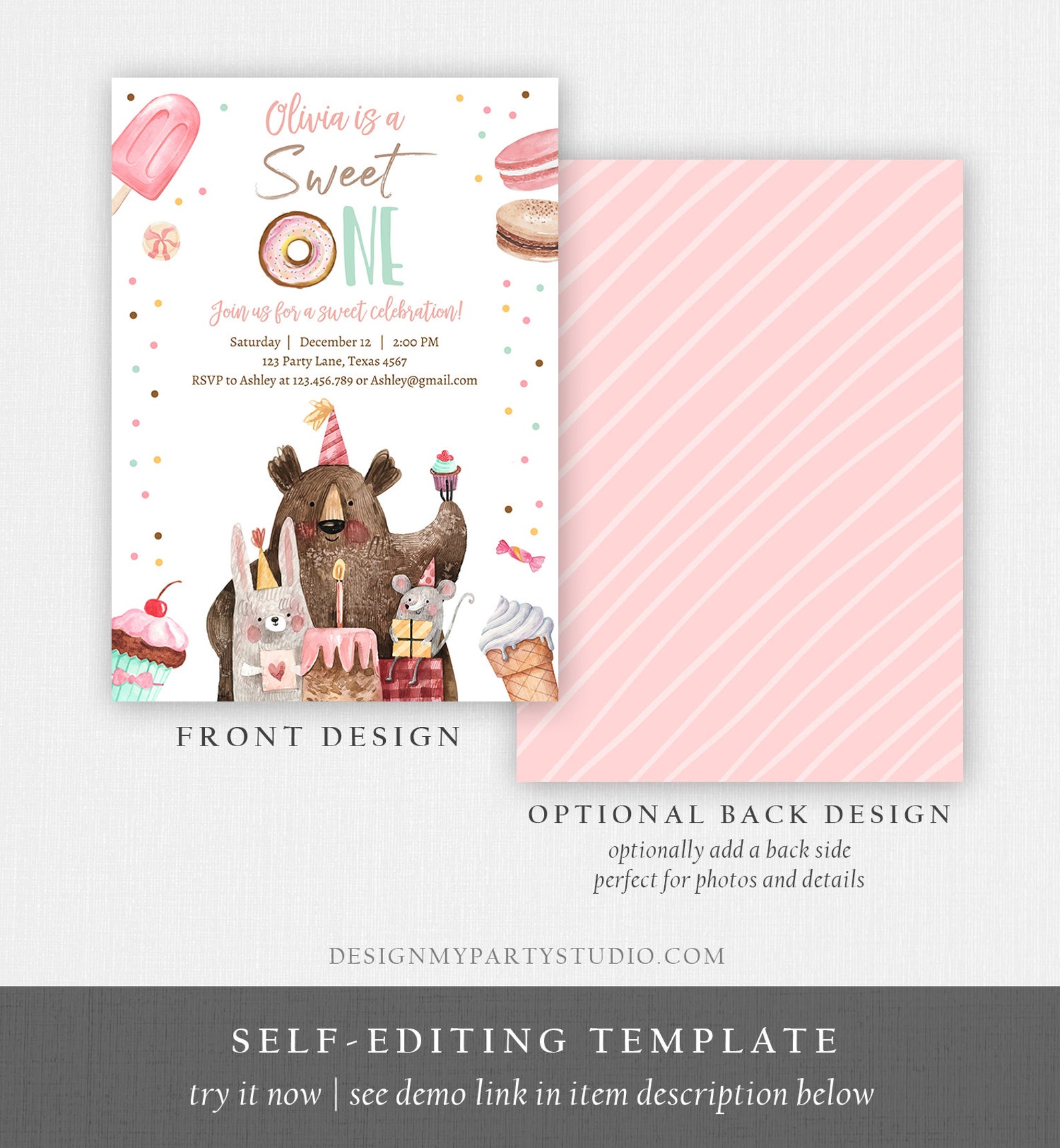 Editable Sweet One Birthday Invitation First Birthday Party - Etsy