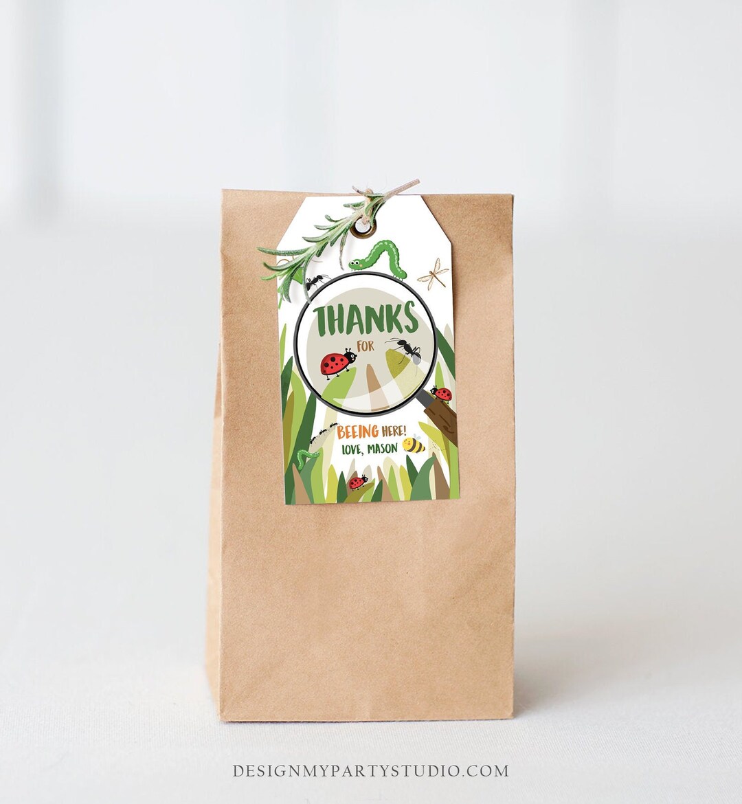 Editable Bug Favor Tags Bug Birthday Bugs Thank You Tags Label Bug ...