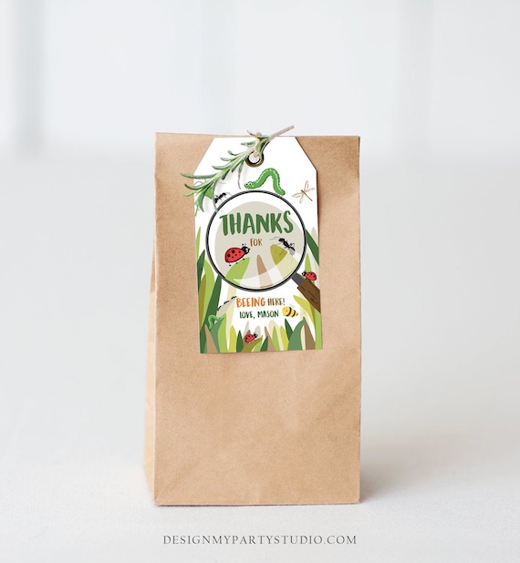 Editable Bug Favor Tags Bug Birthday Bugs Thank you tags Label Bug ...