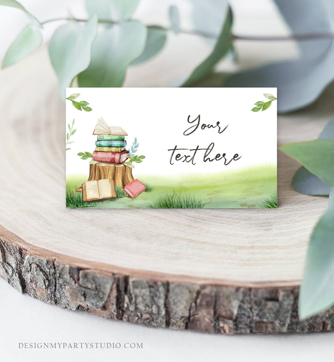 Editable Storybook Food Labels Book Themed Place Card Tent Card Escort ...