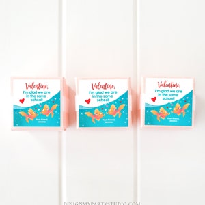 Editable Goldfish Valentine's Day Tag Glad We're in the Same School ...
