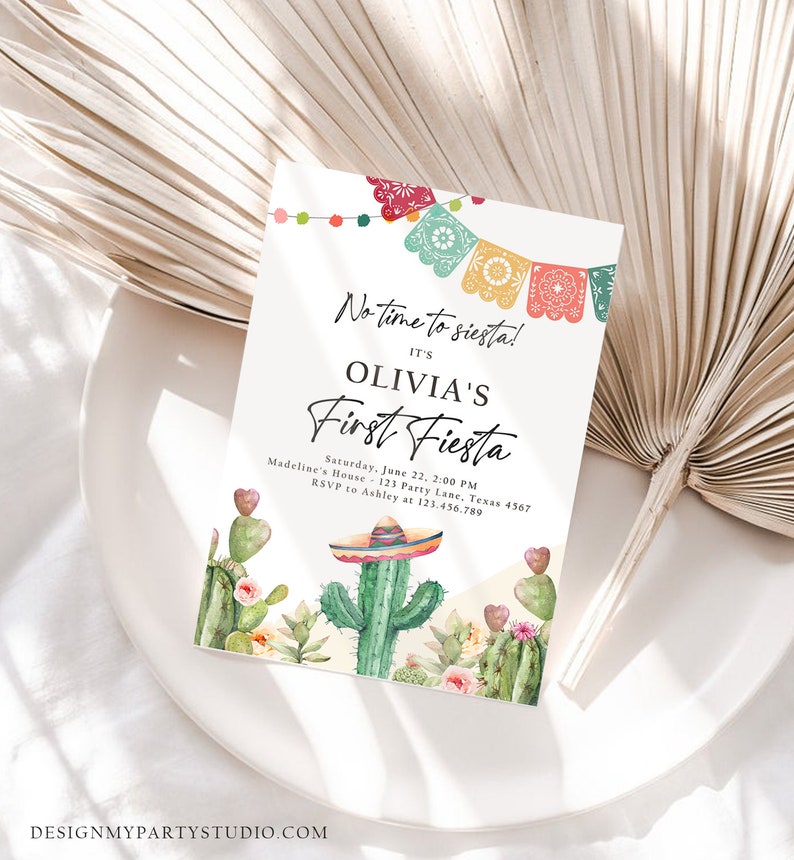 Editable Fiesta Invitation First Fiesta Birthday Mexican - Etsy