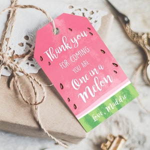 Editable Watermelon Party Favor Tags Birthday Thank You Tags Watermelon ...