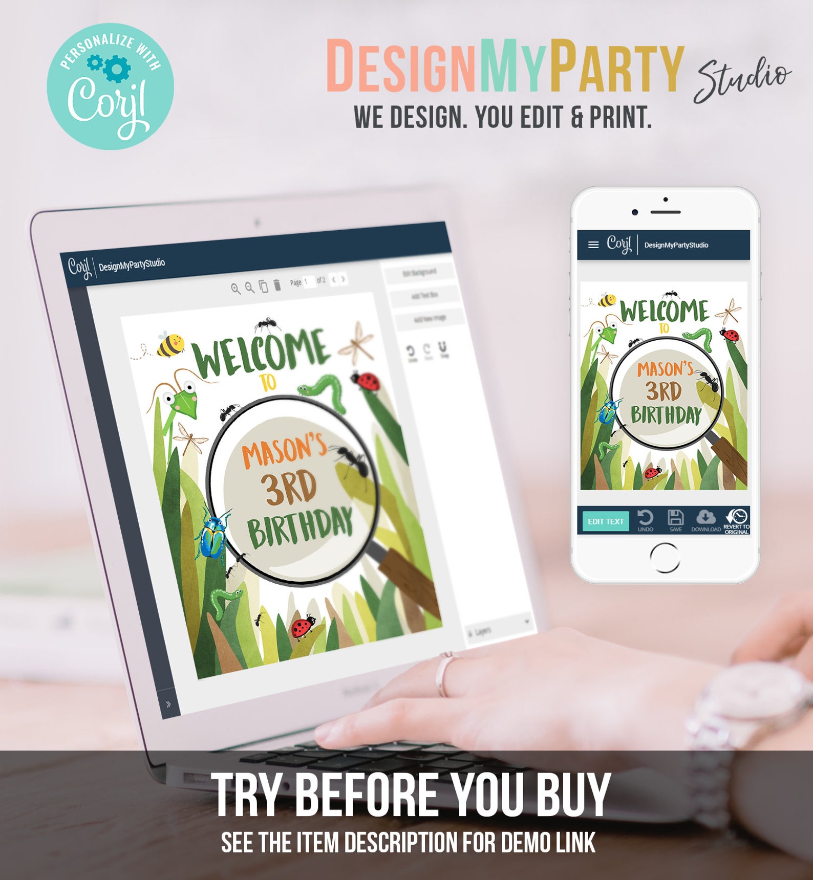 Editable Bug Birthday Welcome Sign Boy Bug Party Outdoor Bug - Etsy