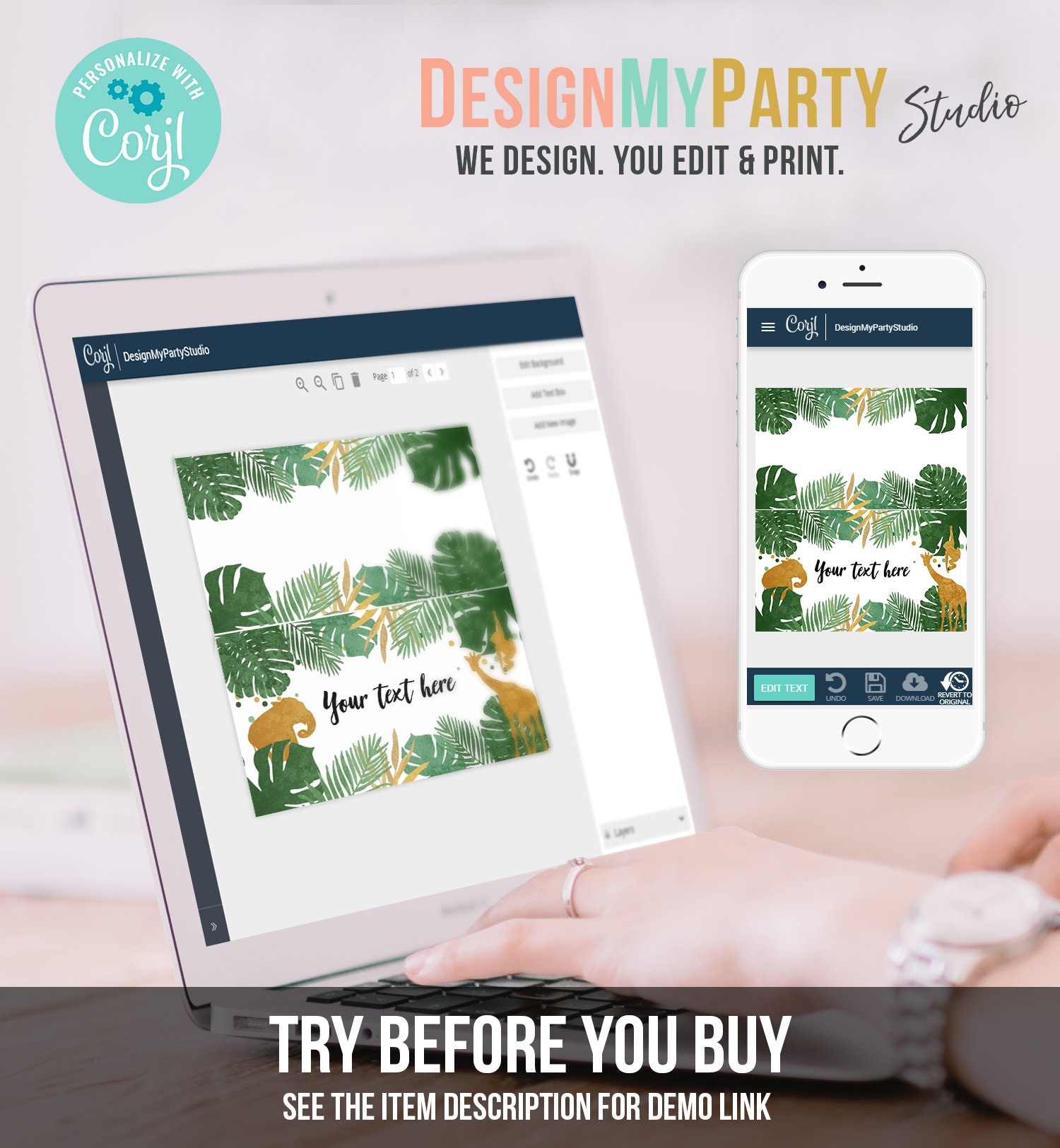 Editable Safari Leopard Print Food Labels Wild Child Jungle Animals ...