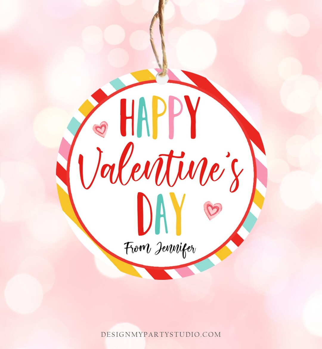 Editable Valentine's Day Cookie Tags Happy Valentine's Day Cookies Tag ...