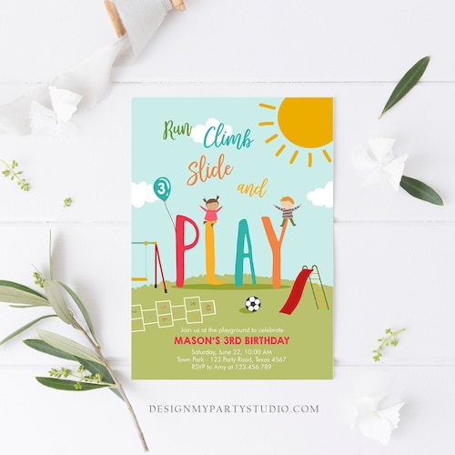 Printable Playground Birthday Invitation for Kids Editable - Etsy