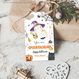 Editable Halloween Favor Tags Ghost Gift Tags You Are Spooktacular ...