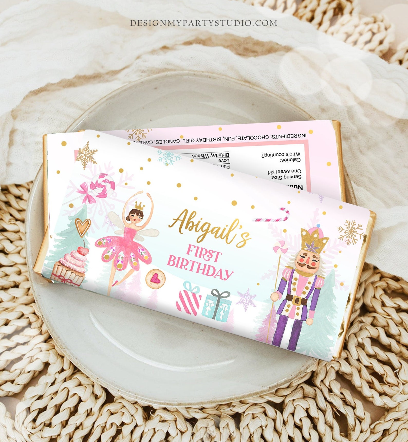 Editable Nutcracker Chocolate Bar Labels Candy Bar Wrapper - Etsy