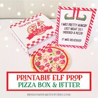 Elf Pizza Box and Elf Pizza, PRINTABLE, Elf Prop, Stage Your Elf, Elf ...