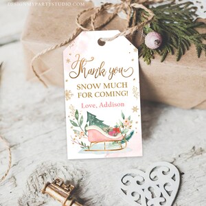 Editable Sleigh Favor Tags Holiday Gift Tags Winter Merry Christmas ...
