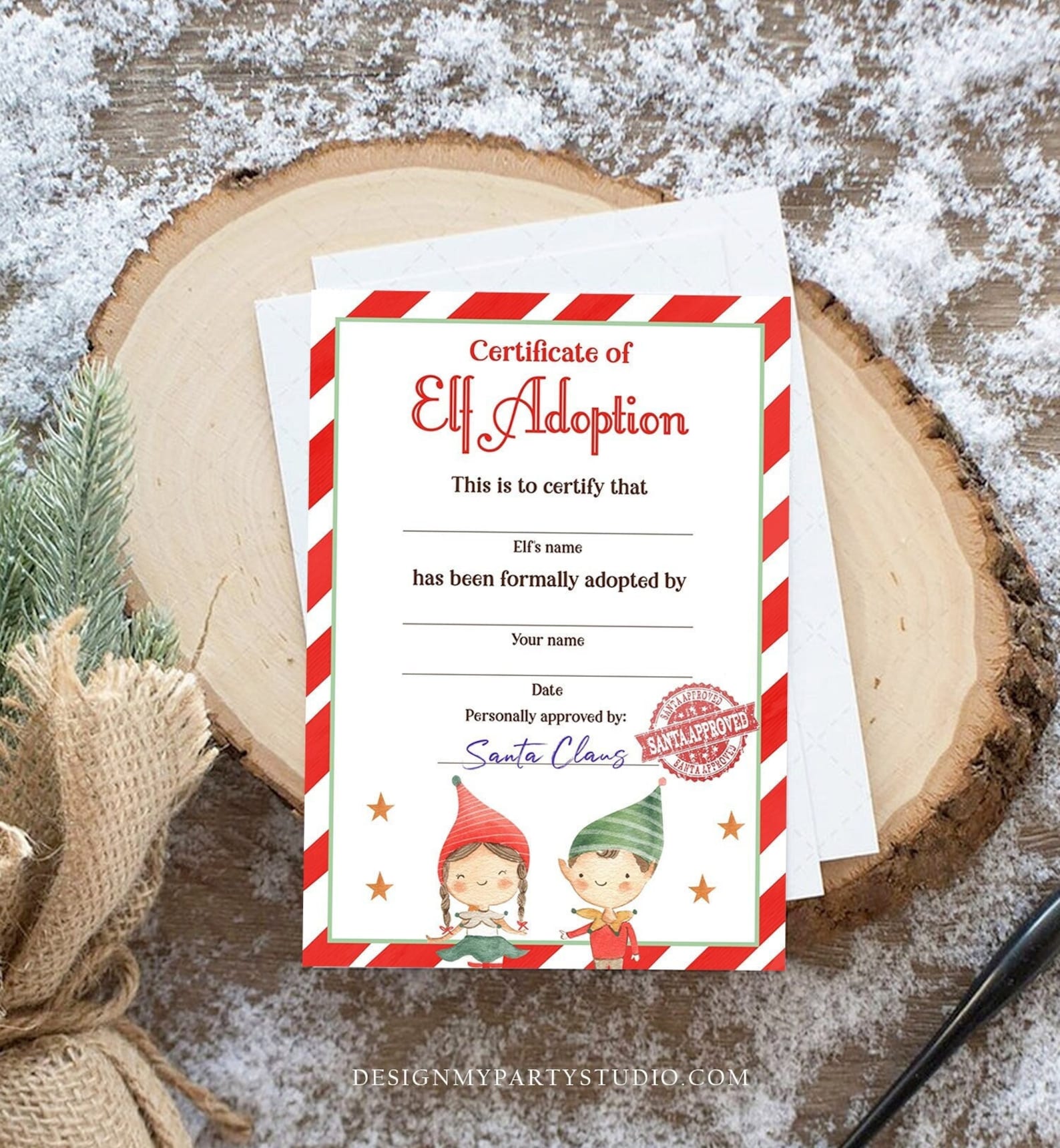 Editable Elf Adoption Certificate Adopt an Elf Letter Elf - Etsy Canada