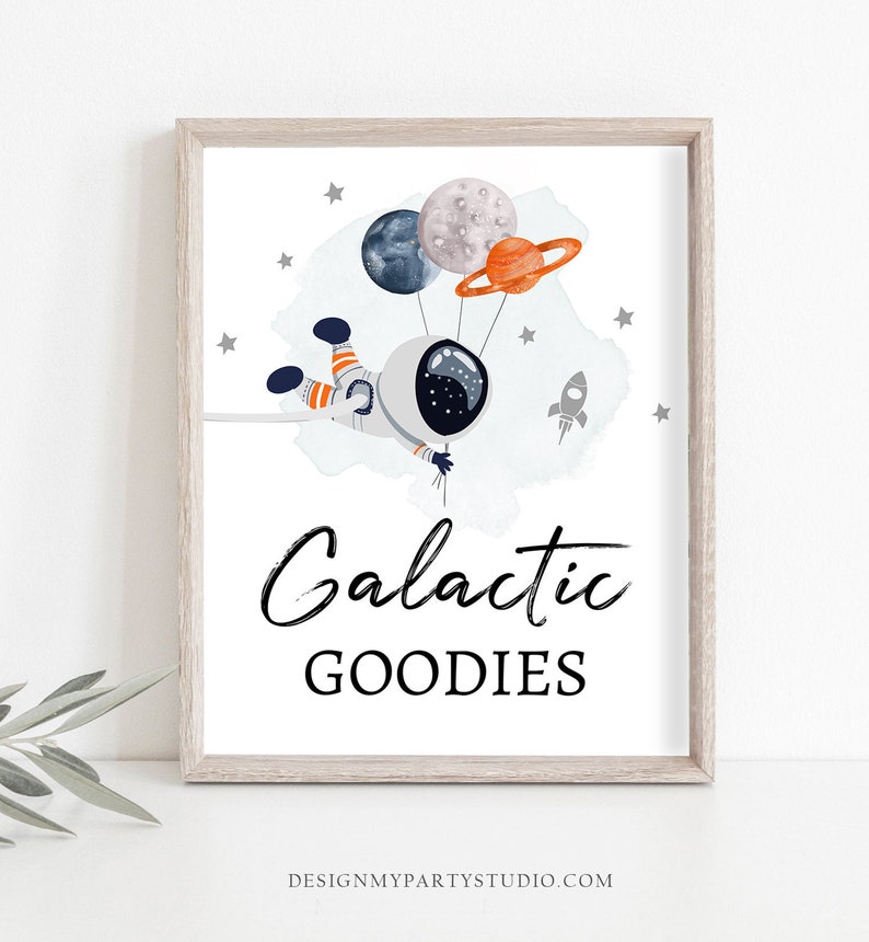 Galactic Goodies Space Party Sign Outer Space Birthday Sign - Etsy