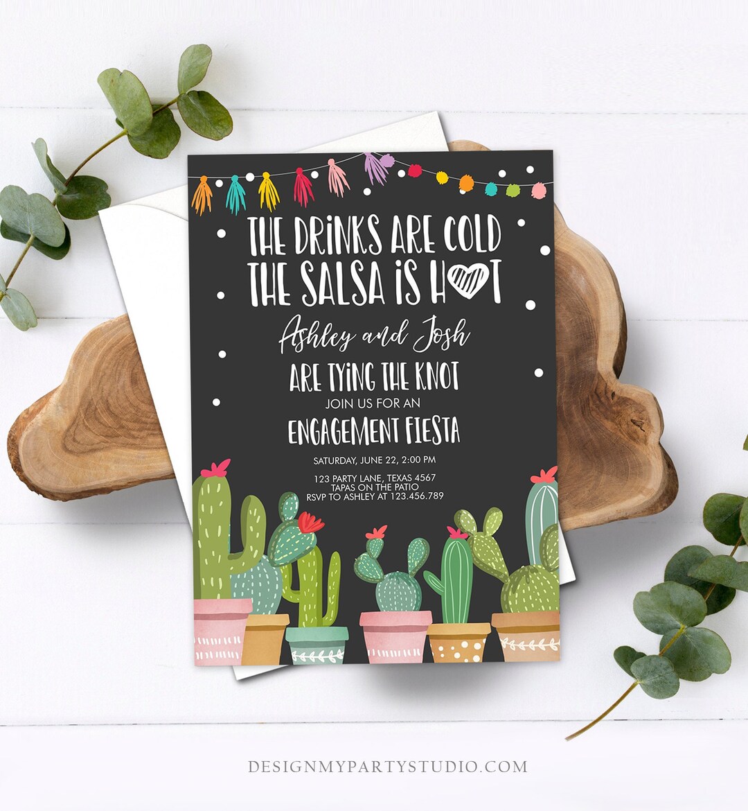 Editable Fiesta Engagement Invitation Bridal Shower Couples Shower ...