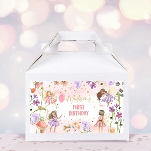 Editable Fairy Birthday Gable Gift Box Label Fantasy Fairies Birthday ...