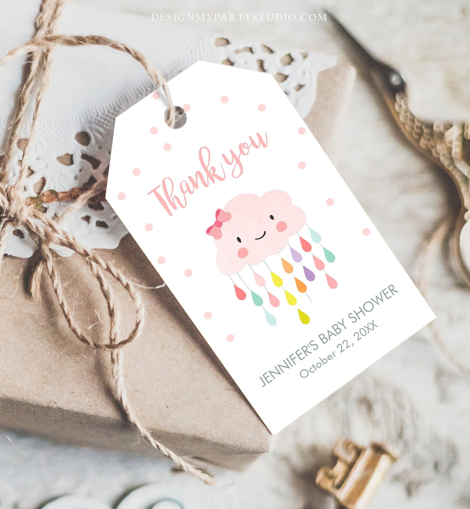 Editable Cloud Baby Shower Favor Tags Cloud Labels Cloud Thank - Etsy