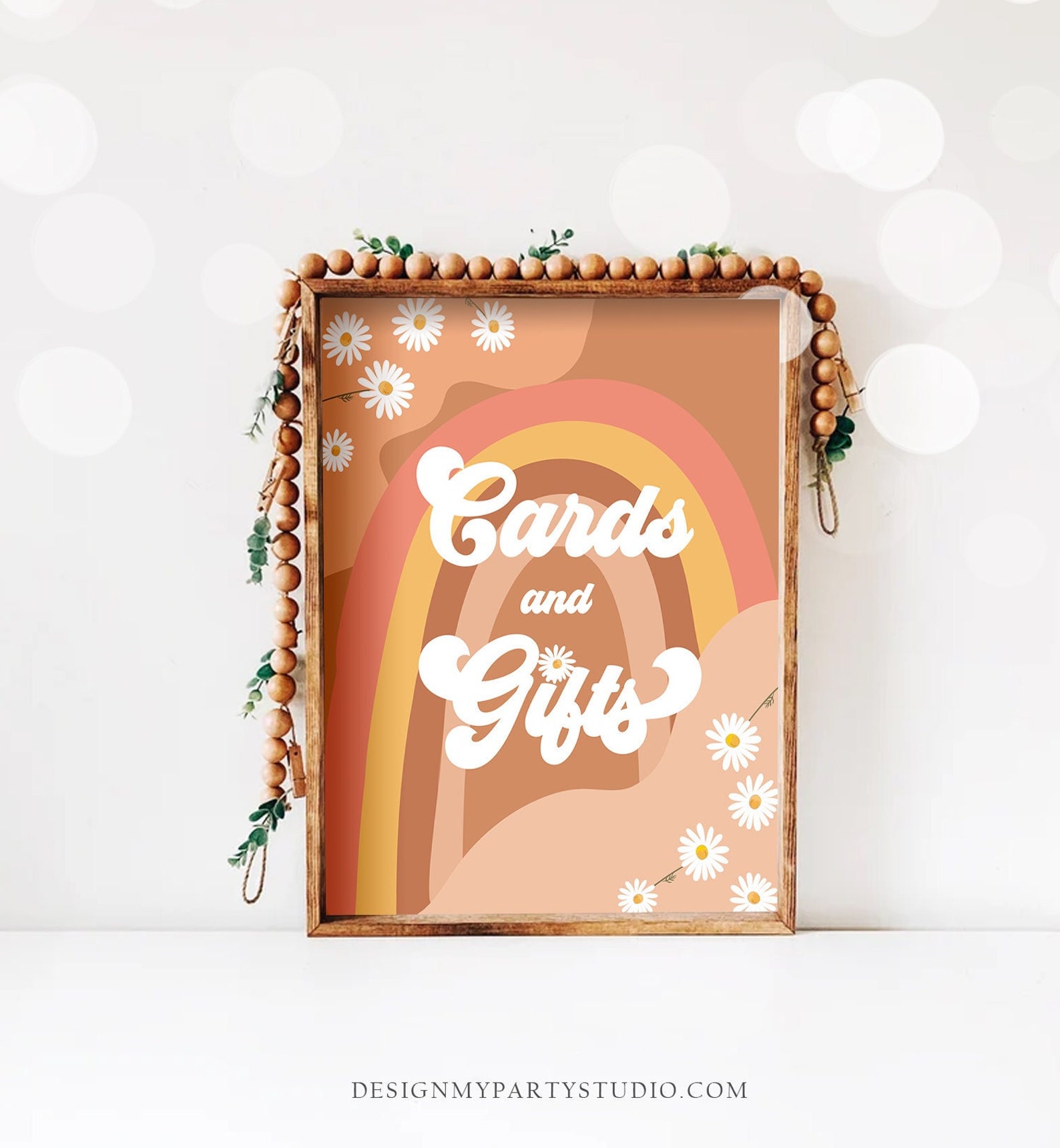 Retro Daisy Birthday Party Cards and Gifts Sign Groovy Floral - Etsy