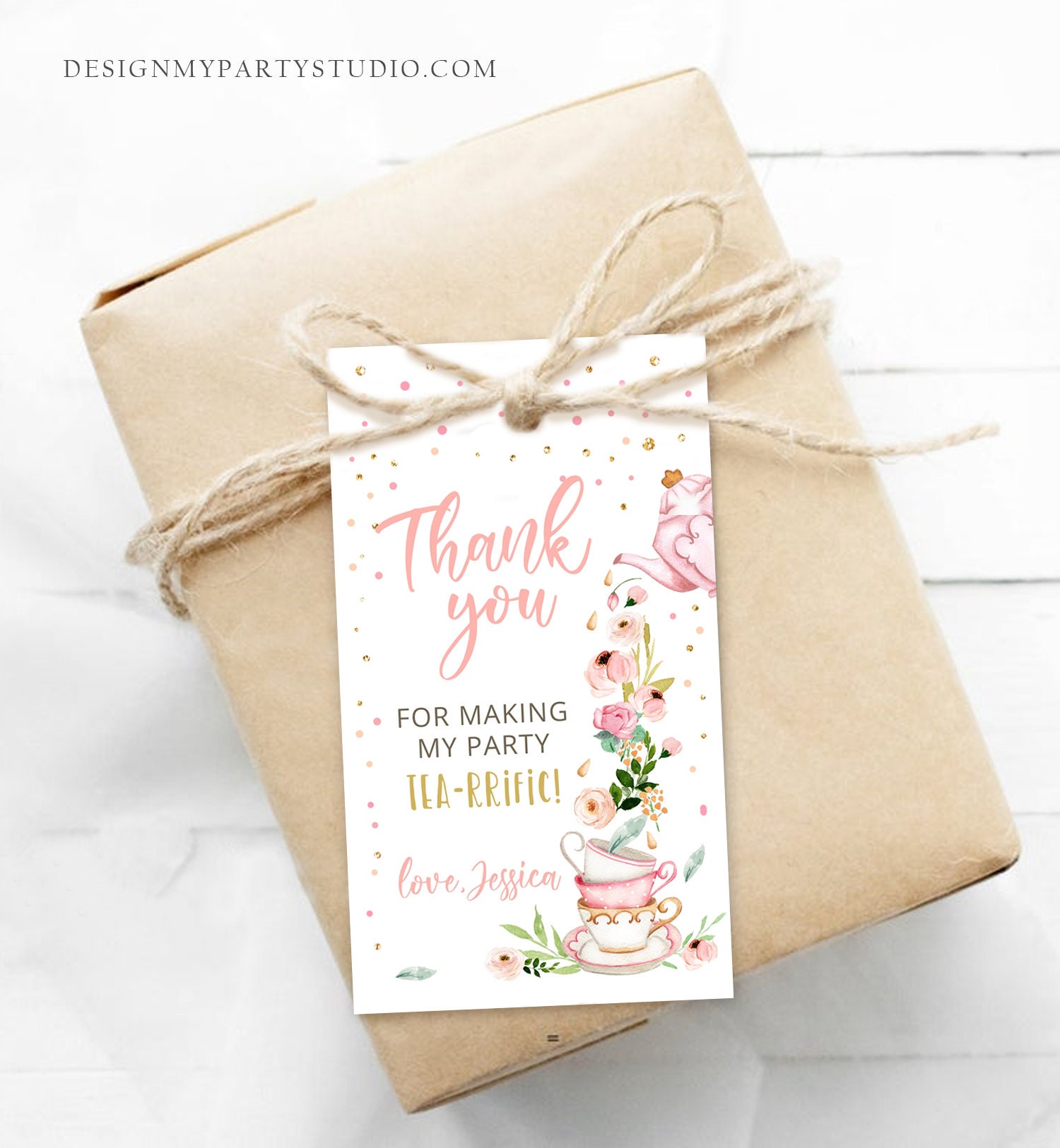Editable Tea for Two Favor Tags Tea Birthday Thank You Tags Tea-rrific ...