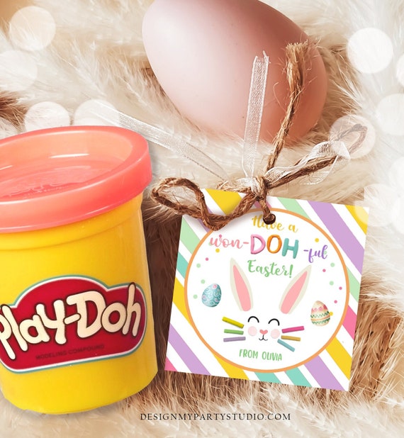 Editable Play-Doh Easter Gift Tags Easter Favor Tags Clay Toy Easter ...