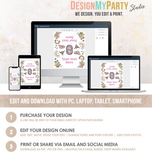 Editable Retro Cowgirl Food Labels Disco Birthday Food Card Tent Girl ...