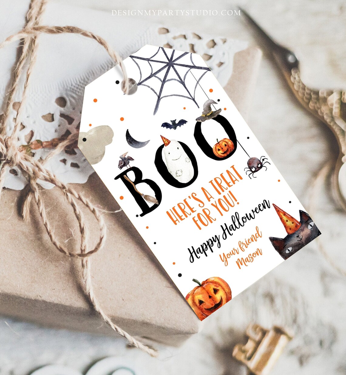 Editable Halloween Favor Tags Boo Gift Tags Costume Party - Etsy