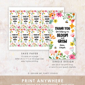 Editable Teacher Appreciation Tags Thank You for Helping Me Bloom Plant ...