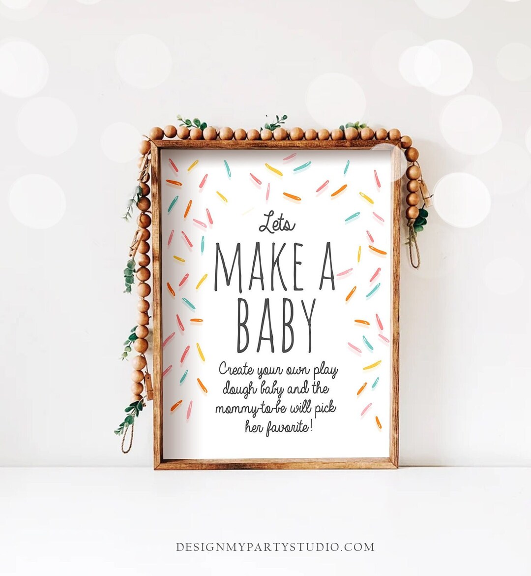 Let's Make a Baby Sign Baby Sprinkle Sign Table Sign Sprinkle Decor ...